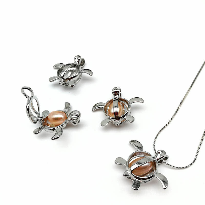 Silver Pearl Cage Locket Pendant Essential Oil Diffuser Oyster Neckalce ...